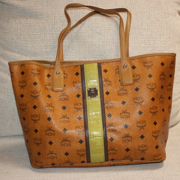 MCM | Bags | Mcm Visetos Cognac Tote Bag | Poshmark